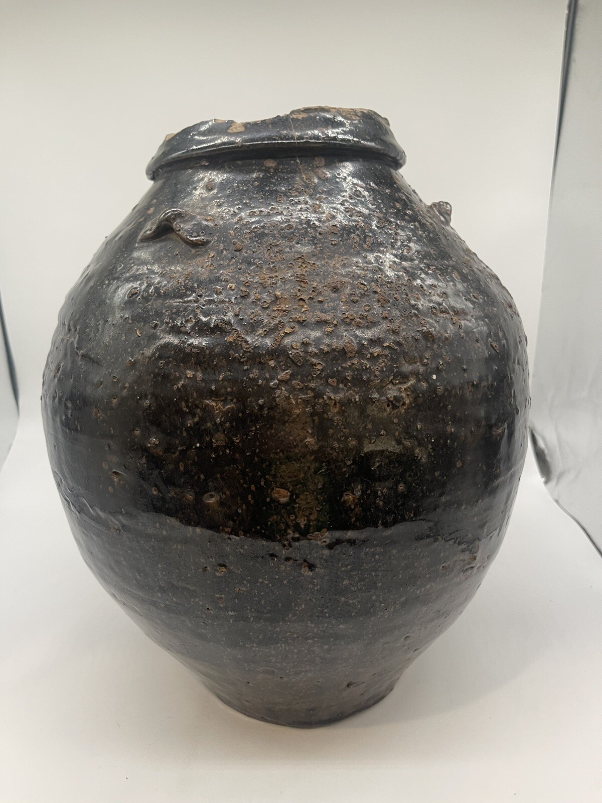 Superb 1850’s Chinese Glazed Bung Jar Pot Ex Maryborough Vic Goldfields ...