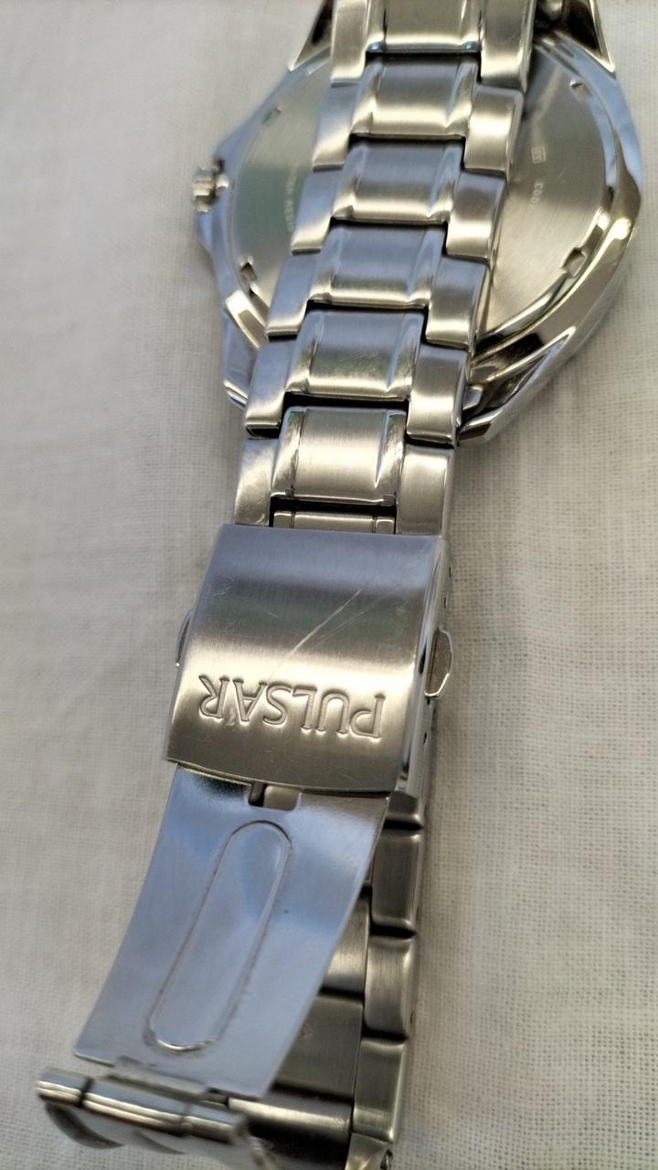 Pulsar As32-x003 Solar Mens Wristwatch 100m Water Resistant Stainless ...