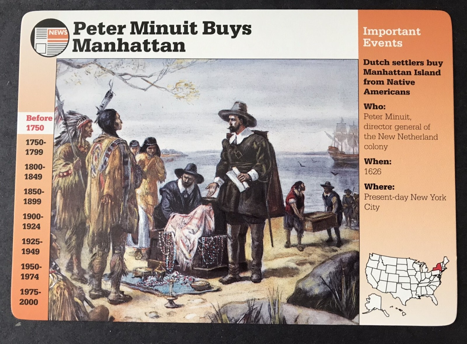 Peter Minuit Buys Manhattan Grolier Collector Card | eBay