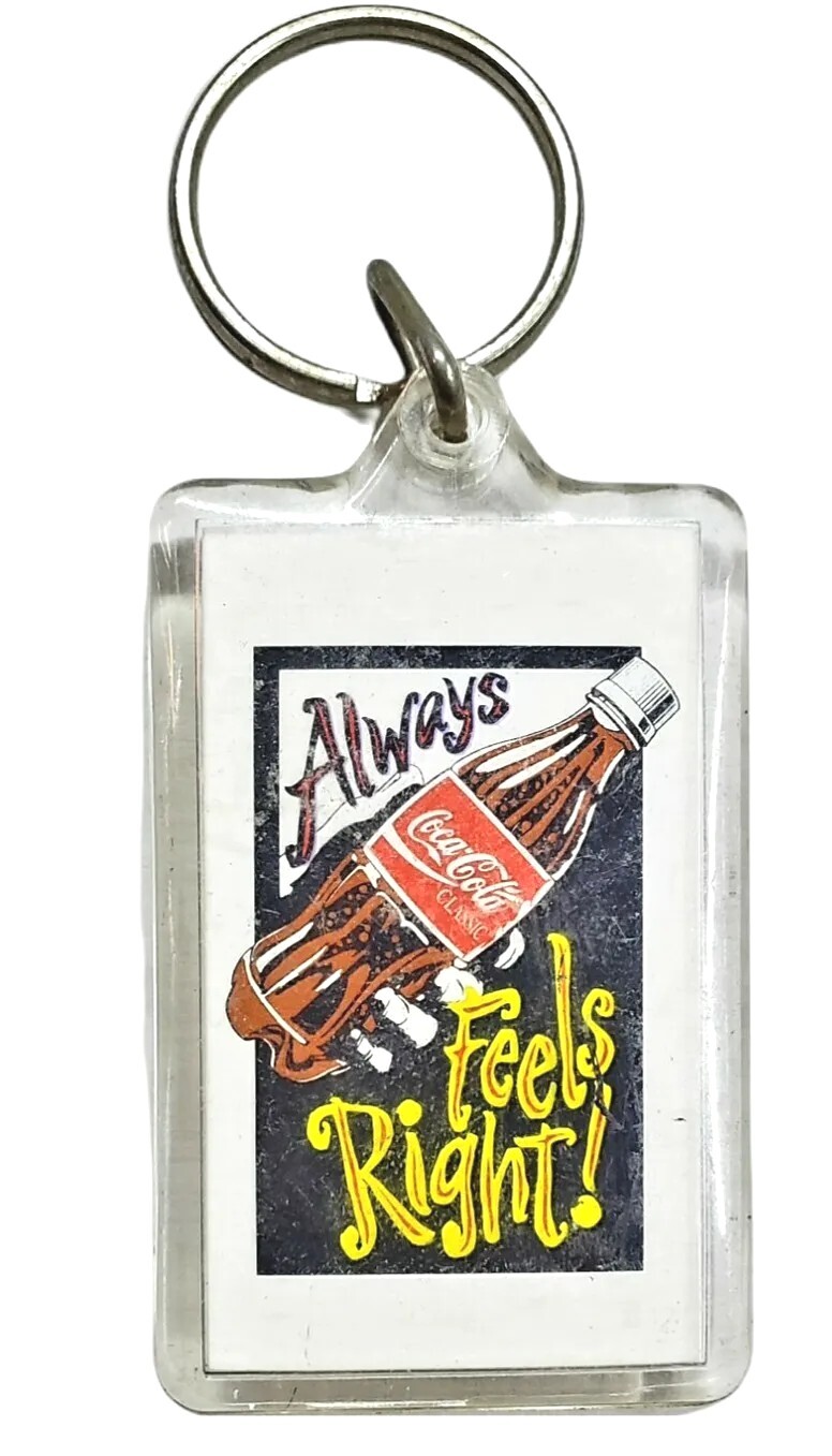 Coca Cola Keychain Always Feels Right Advertising Logo Keyring Plastic ...