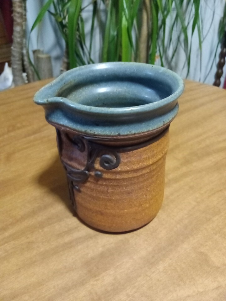 Unique Hand Thrown Studio Art Stoneware Pottery 4³/⁴" Pitcher Signed | eBay