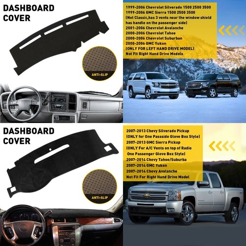 Dashboard Cover Dashmat Mat Dash For Chevy Silverado 1500 2500 3500 ...