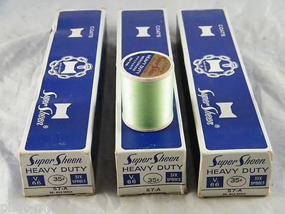 LOT OF 18 VINTAGE COATS SUPER SHEEN HEAVY-DUTY #57-A GREEN THREAD ...