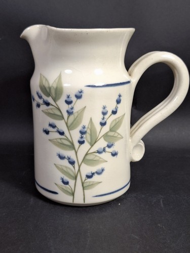 Union Stoneware Maine Pottery Blueberry Branch Pattern 6.5” Pitcher ...