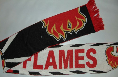 Calgary FLAMES NHL REEBOK SCARF Winter Hockey Red/Black /White Playoffs ...