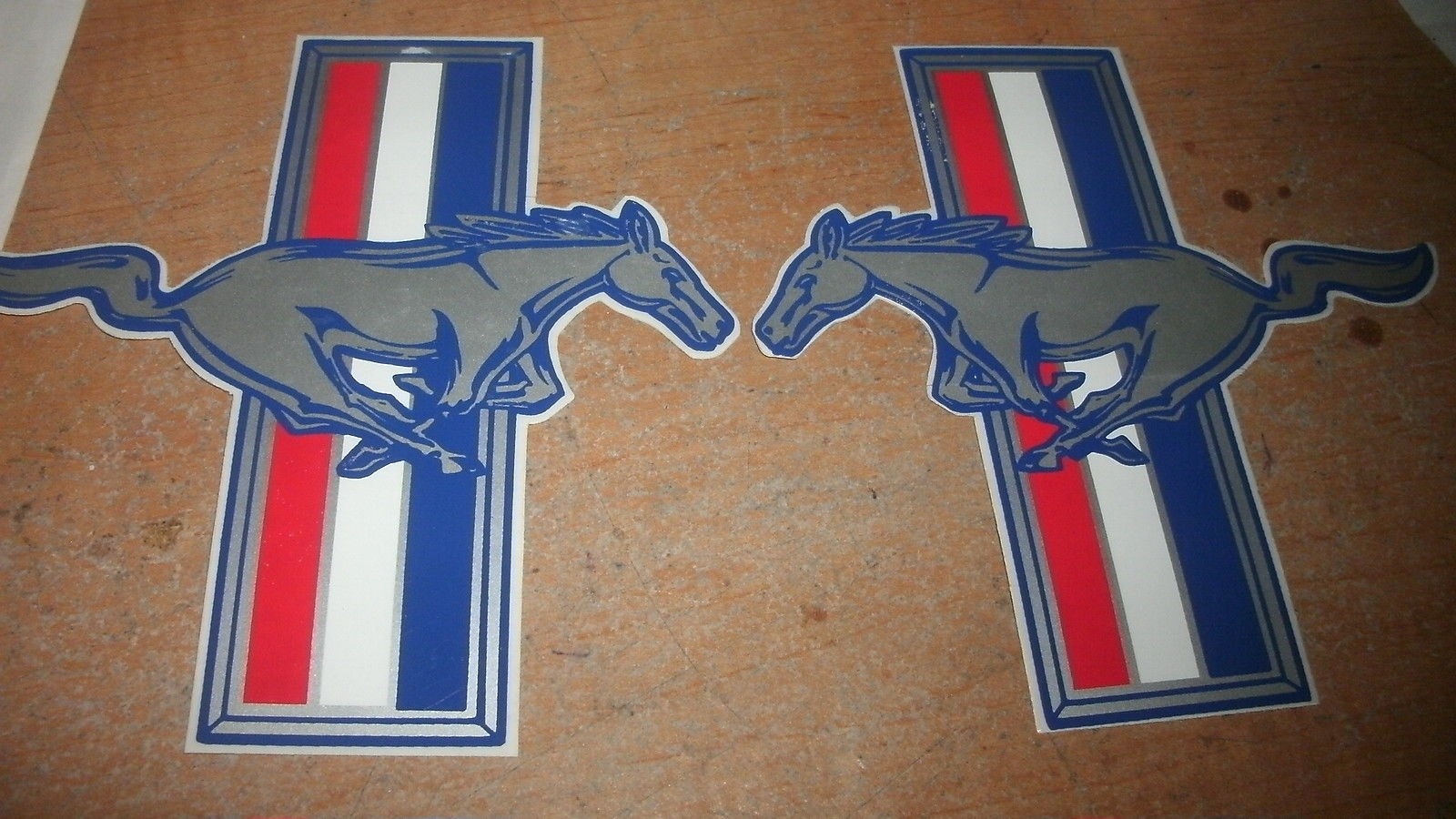 FORD MUSTANG TRI BAR TRI-BAR RUNNING HORSE LOGO DECALS STICKERS NEW ...