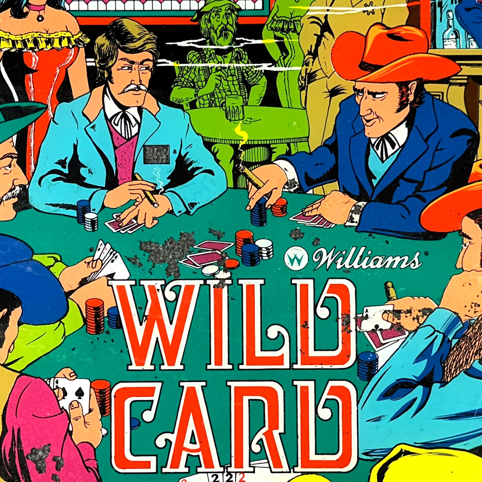 Williams Wild Card Pinball Machine Game Backglass NOS | eBay