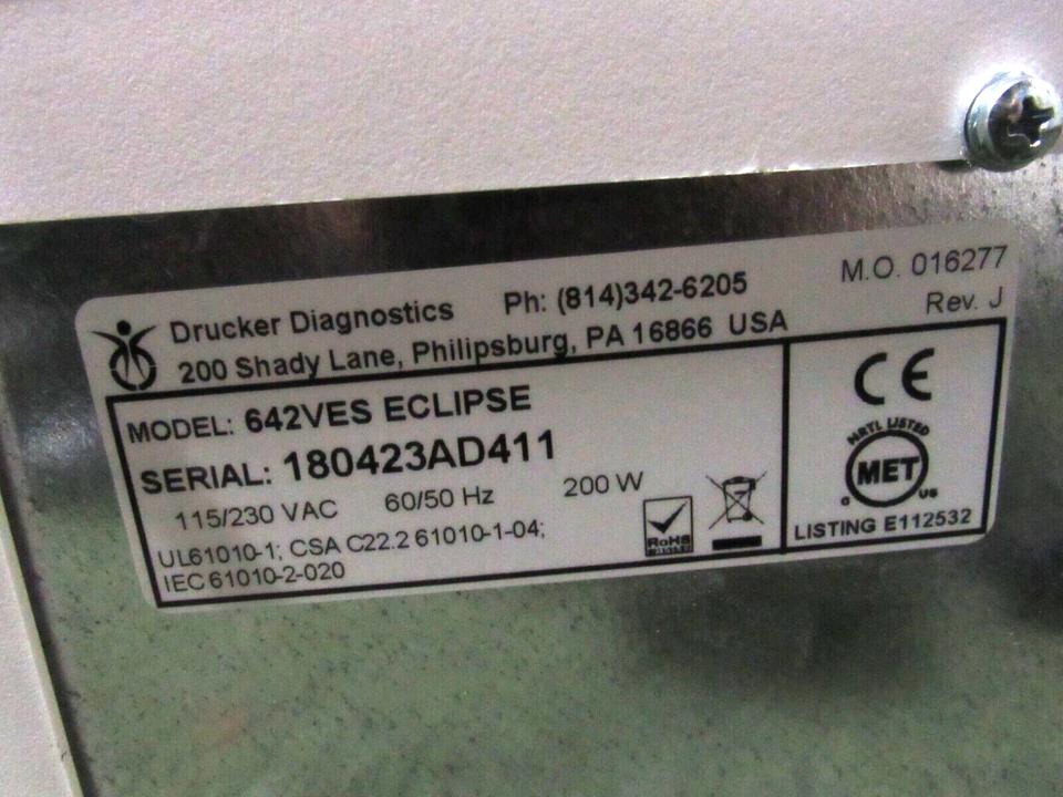 Eclipse 642VES Variable-Speed Centrifuge with 6 Tube Fixed-Angle Rotor ...