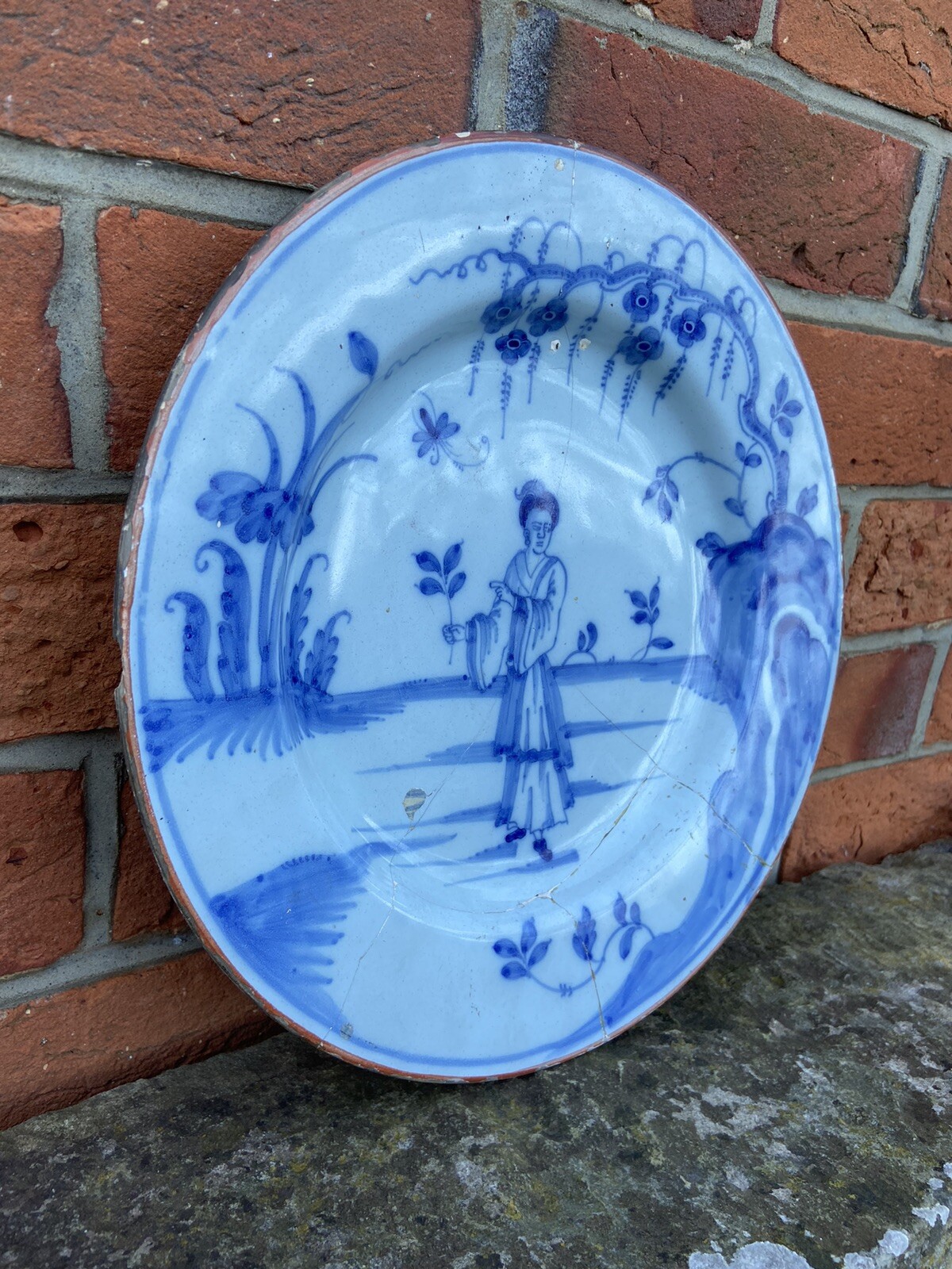 English Delft Charger Liverpool 1720 Delftware Faience Tin Glazed 18th ...