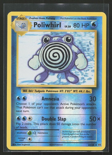 Poliwhirl 24/108 Evolutions Reverse Holo Uncommon Pokemon MP | eBay