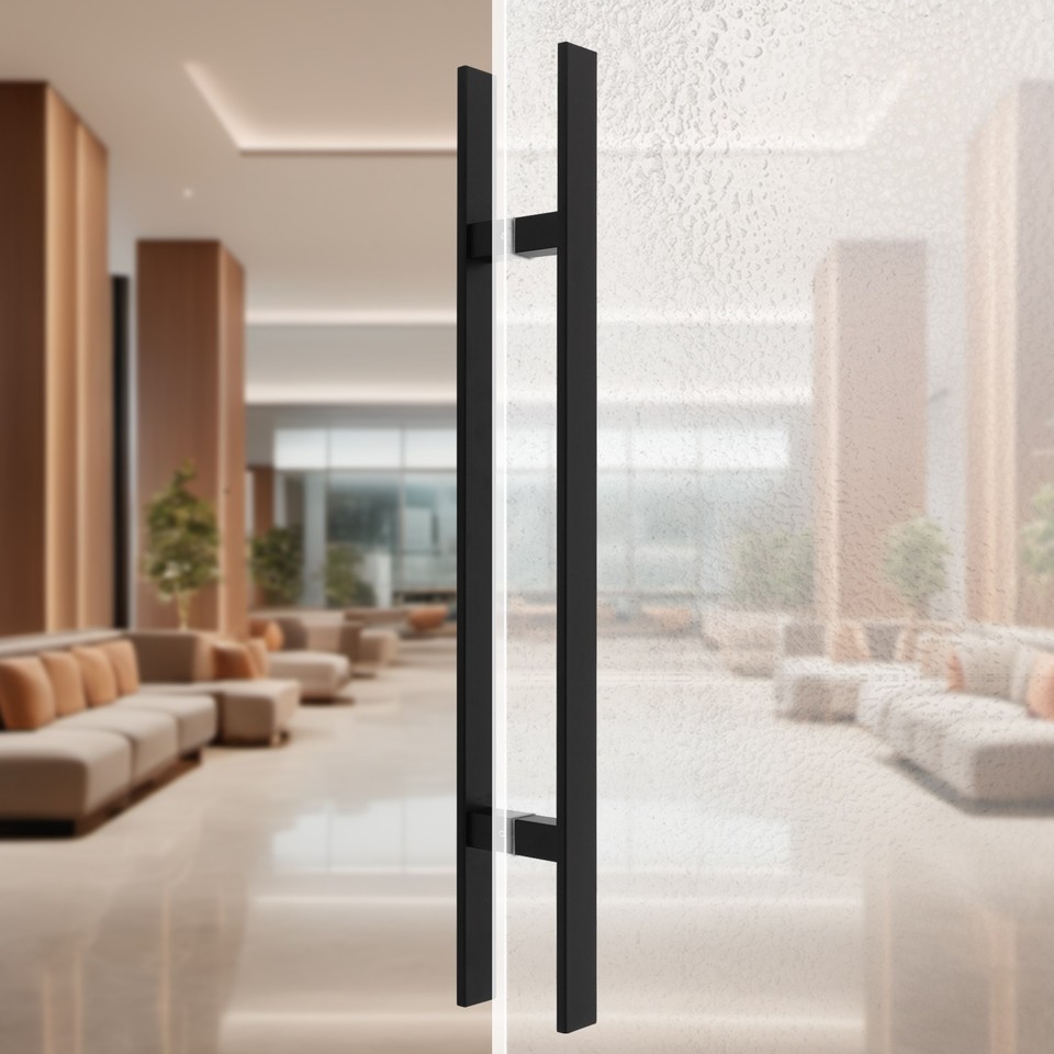 Stainless Steel Double Sided Push Pull Door Handle, H-shaped Door Pull ...