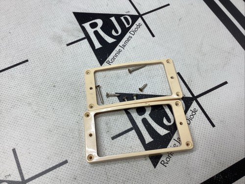 90's Era Genuine Gibson Les Paul M69 Cream Humbucker Pickup Ring Set ...