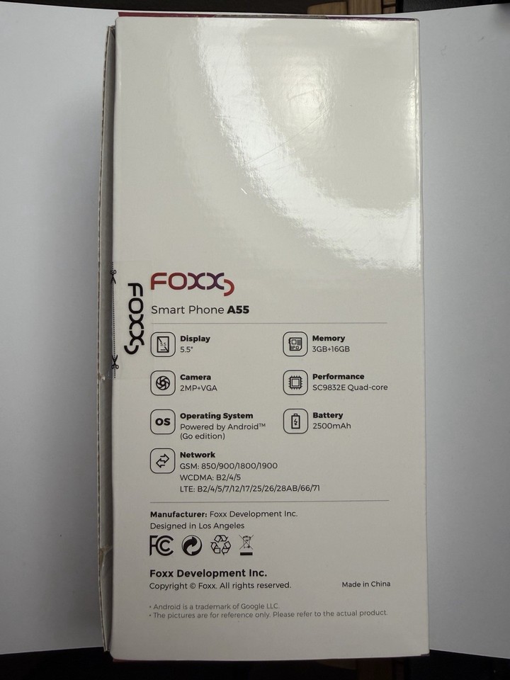 FOXXD A55 (Unlocked) - Black 5.5" 4G LTE GSM 16GB 3GB RAM Android ...