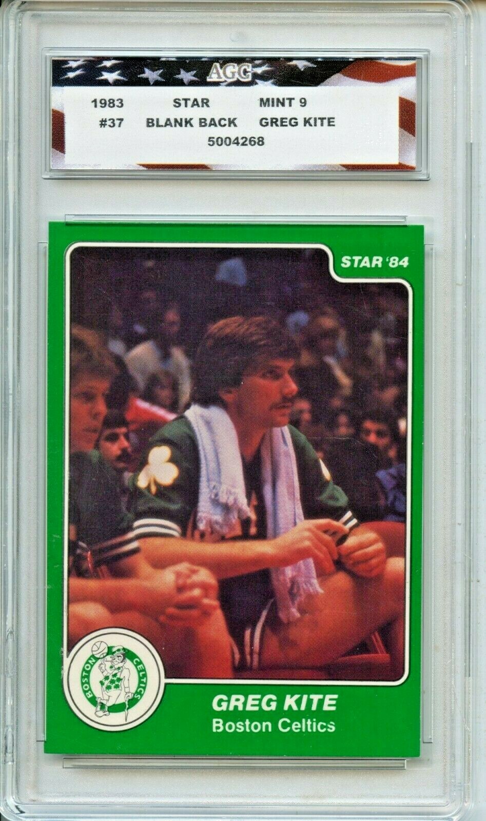 1983 Star Blank Back Rare #37 Greg Kite AGC 9 Mint Boston Celtics | eBay