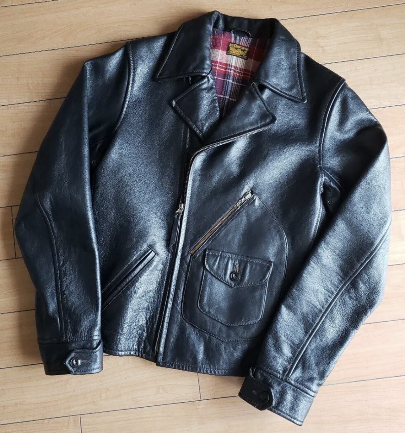 LEVIS VINTAGE Horsehide Leather Double Riders Jacket … - Gem