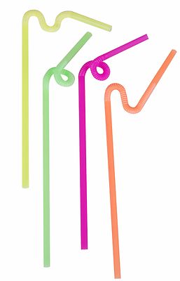 Pack of 50 Disposable Drinking Bendy Straws Multi Coloured Party Straws ...