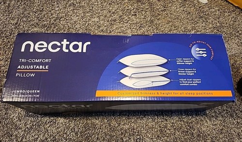 Nectar Tri-Comfort Adjustable Pillow, Cooling, Memory Foam, Jumbo/Queen ...