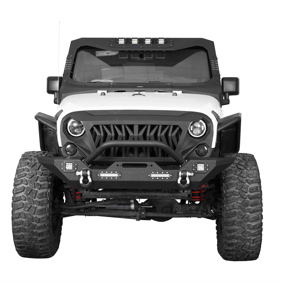 Hooke Road Front Rear Bumper Running Boards For 2007-2018 Jeep Wrangler ...