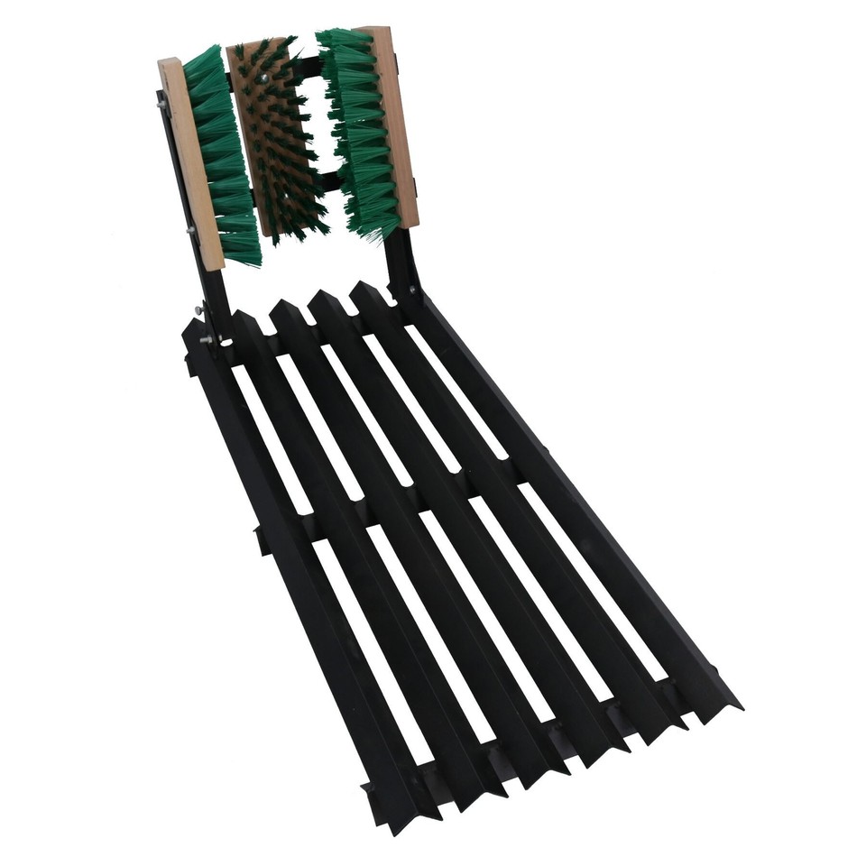 Steel Mat Scraper & Boot Brush Shoe Welly Scrub Muck Mud Door Farm Yard ...