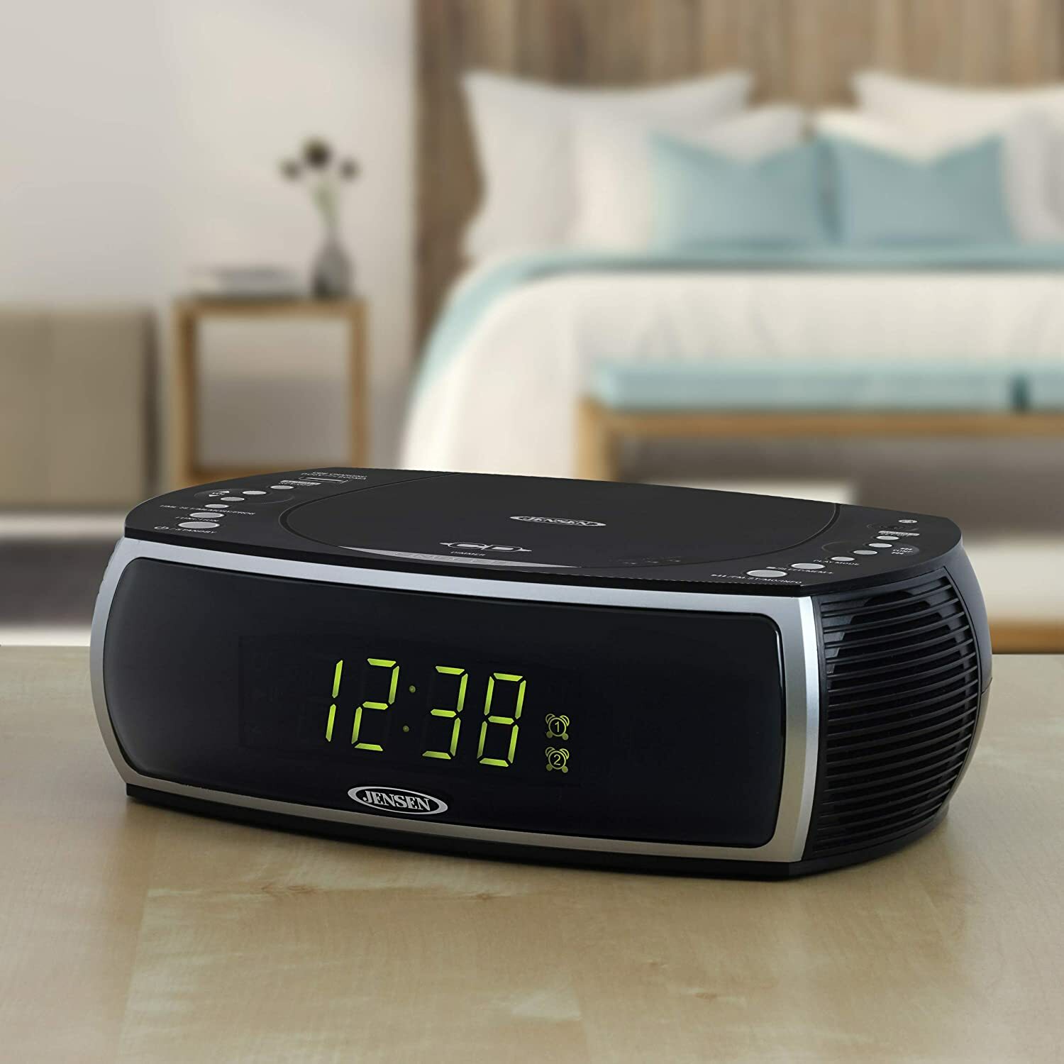 Jensen Jcr322 Modern Home Cd Tabletop Stereo Clock Digital Am Fm Radio