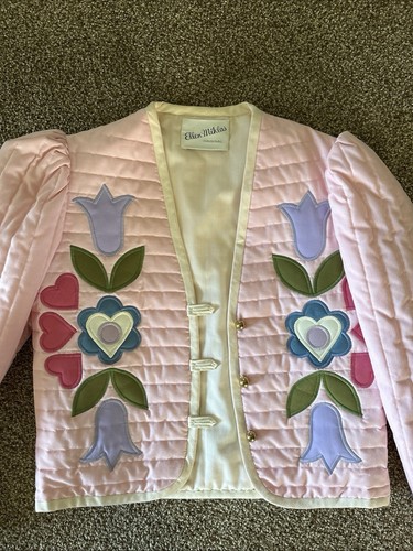 Vintage Woman’s Ellen Miklas Quilted Pink W/ Tulips Sz Small | eBay