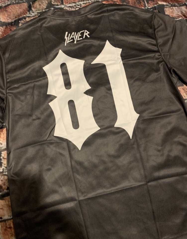 Slayer Chest Logo Men’s Thrash Heavy Metal Slim Fit Football Shirt Top ...