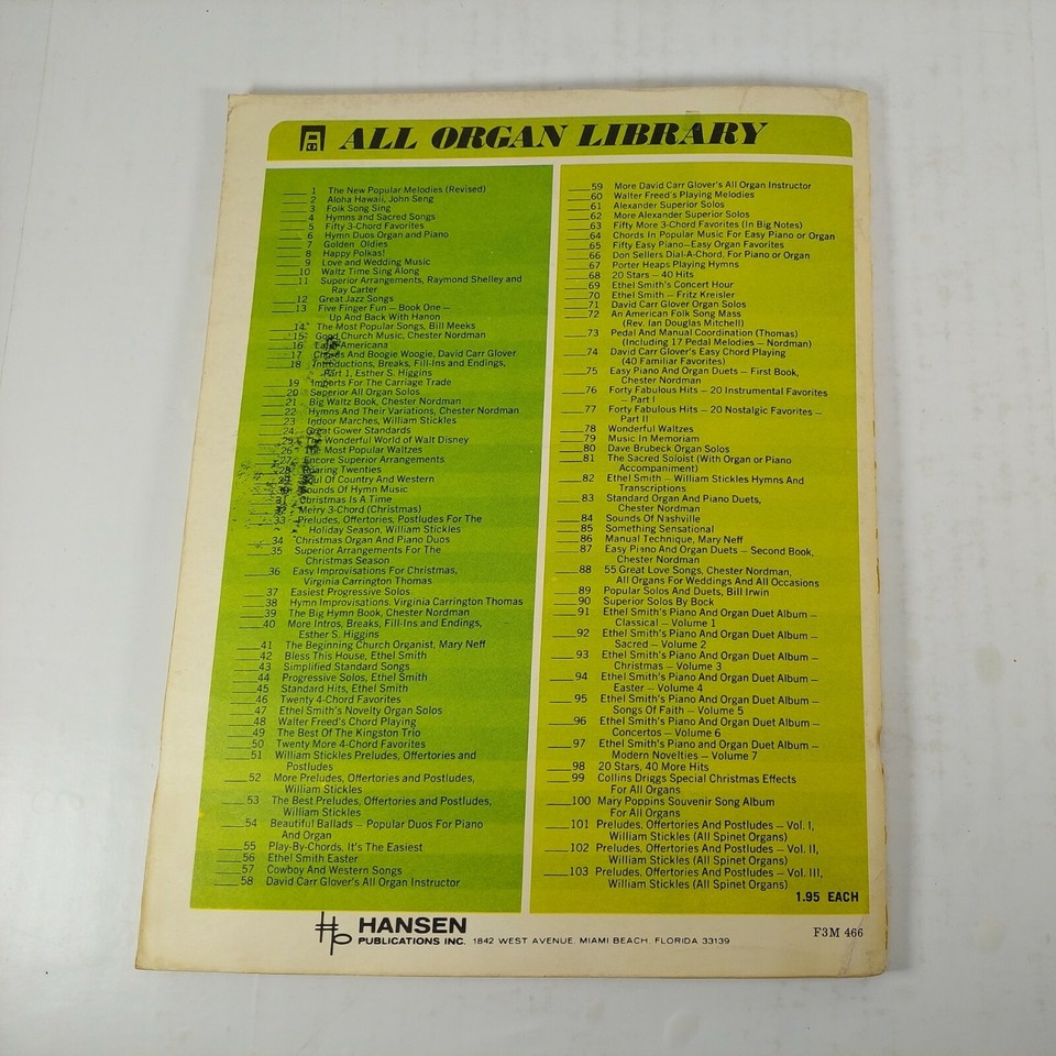 All Organ Favorites The Big Organ Book 62 S Songbook Hansen ...