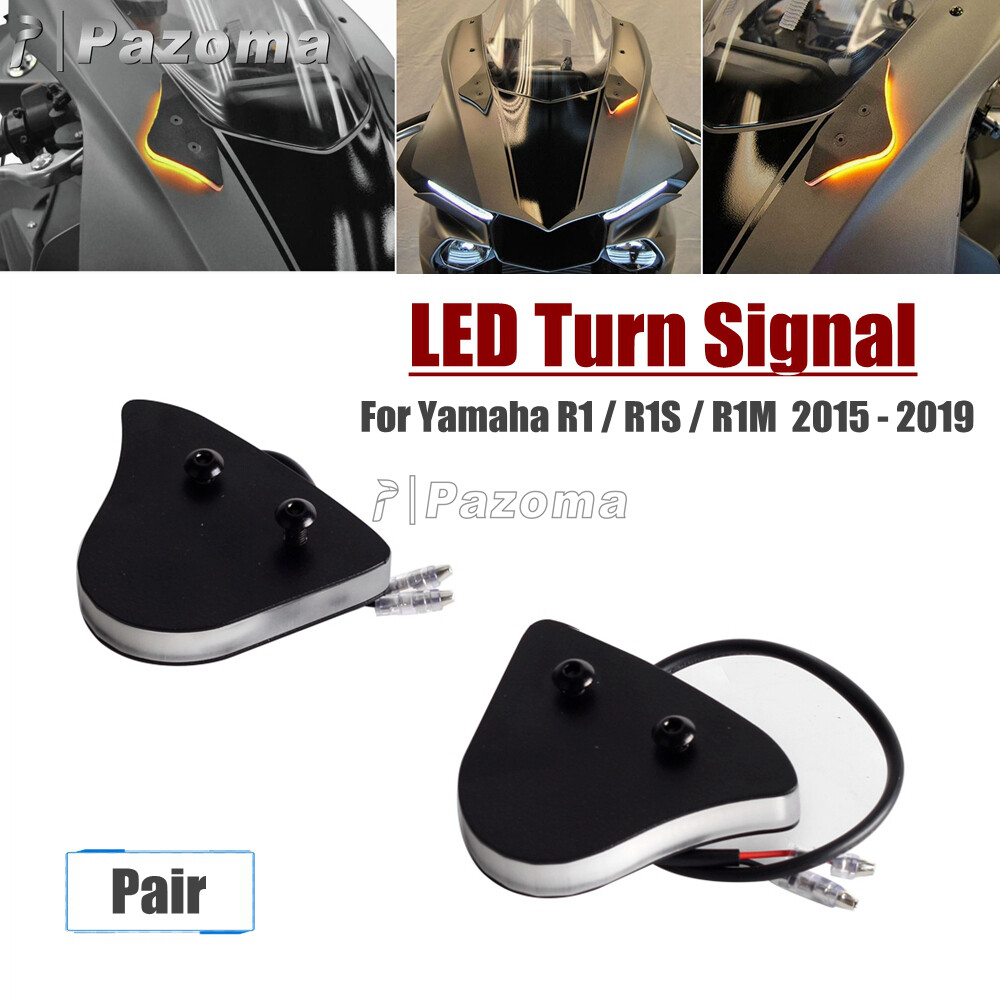 Racing Front Turn Signal Light Mirror Block Off LED For Yamaha YZF R1 ...