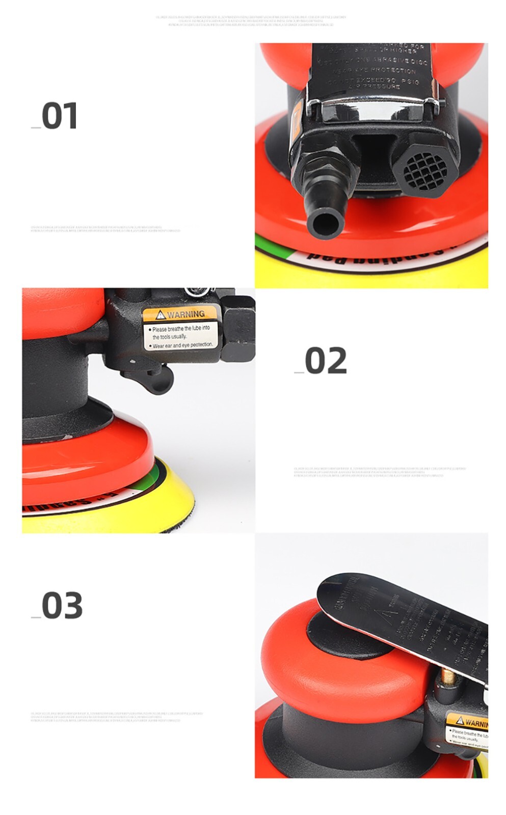 Pneumatic Grinder 5 inch Car Rust Removal Polishing Machine Air ...