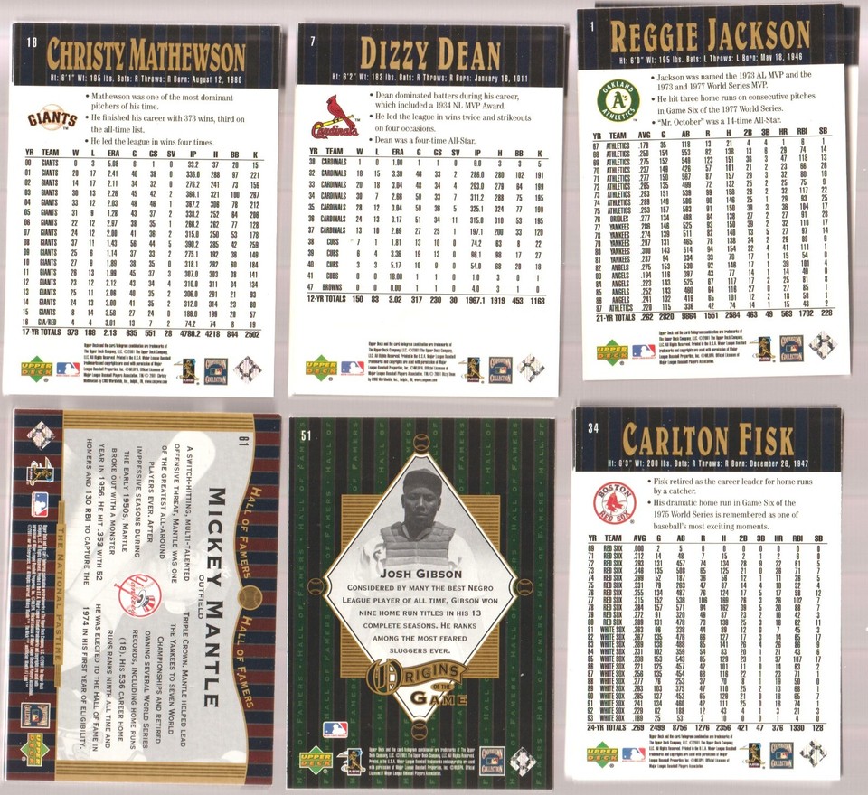 2001 UPPER DECK COOPERSTOWN COLLECTION COMPLETE SET 90 CARDS | eBay