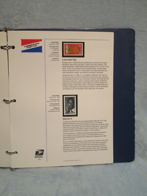 Commemorative Stamp Club Lunar New Year and Malcom X, 9801 | eBay