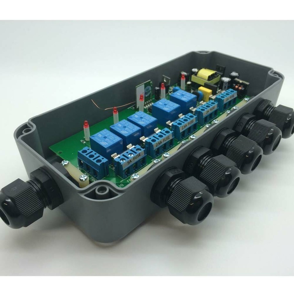 5 way Multi Switch Outdoor Socket Box Garden Pond Weatherproof 20mm ...