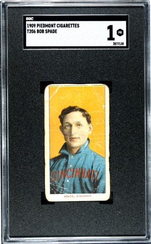 1909 T206 BOB SPADE NNO POOR PIEDMONT 150 SGC 1 BASEBALL CINCINNATI ...