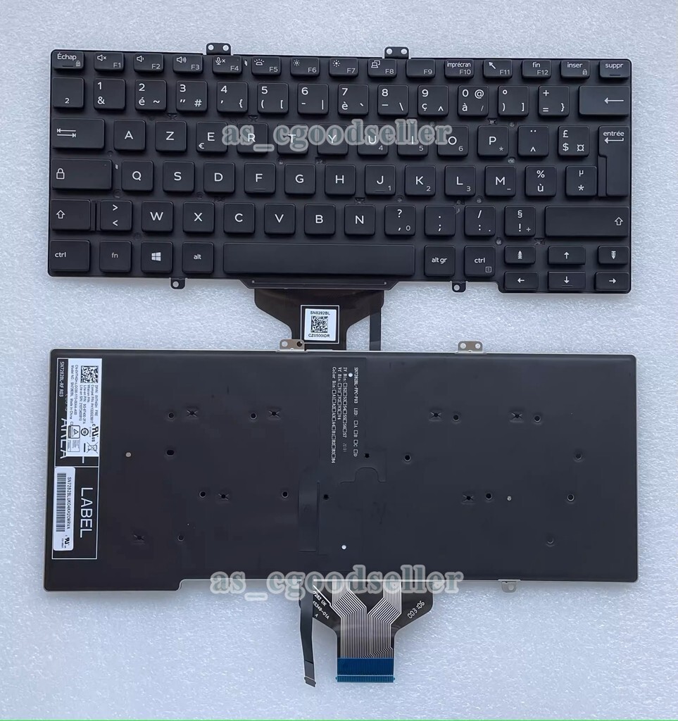 New for DELL Latitude 5410 5411 Keyboard French Clavier BACKLIT, No ...