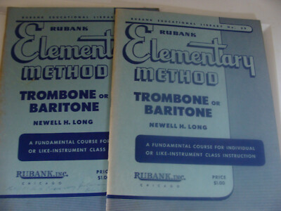 Trombone / Baritone Elementary Method Rubank No. 39 Newell Long 1934 | eBay