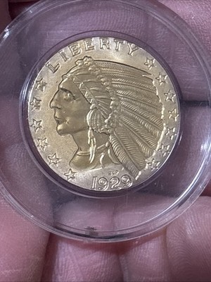 American Mint 1929 Indian Head Half Eagle Proof Gold Coin Replica 24k ...