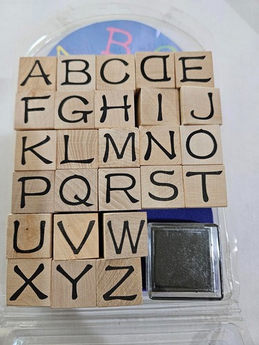 Stampabilities Alphabet Wood Rubber Stamps upper case New - open pkg ...