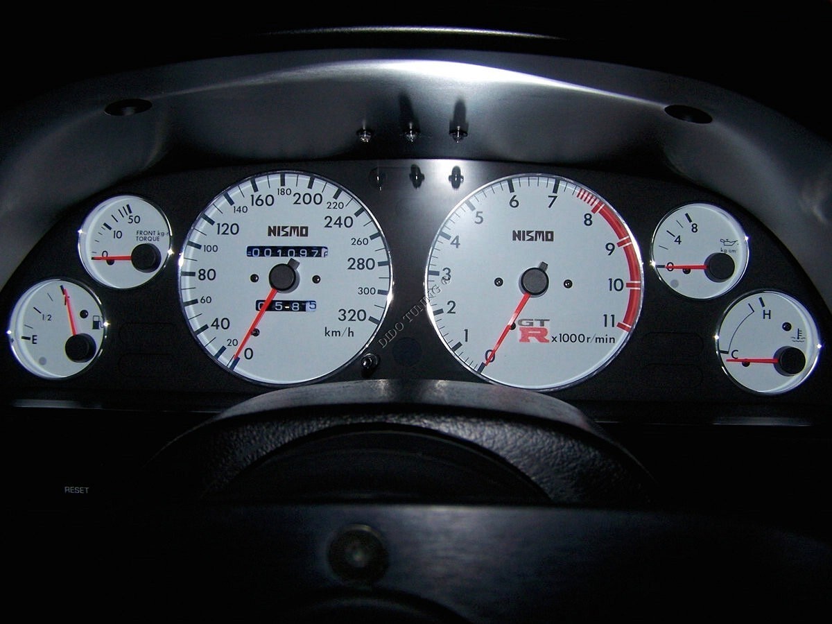 For Nissan Skyline R32 GTS GTR Chrome Cluster Gauge Dashboard Rings ...