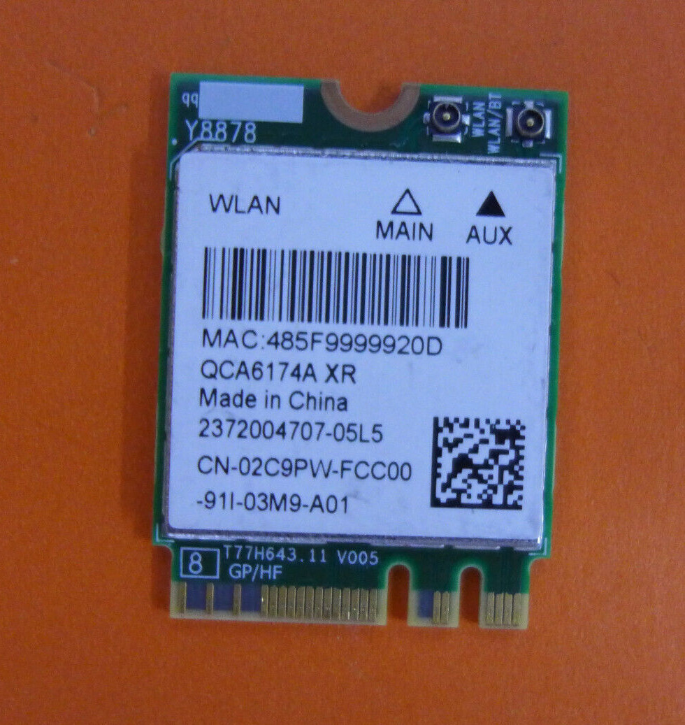 Dell Inspiron 7570 Qualcomm QCA617A XR WLAN WiFi +BT M.2 Wireless Card ...