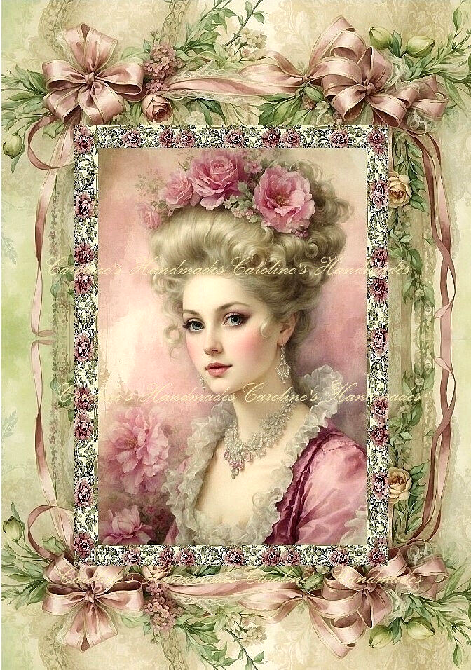 Rococo Lady In Pink A Designer Cotton Fabric Quilt Block Multi-size | eBay