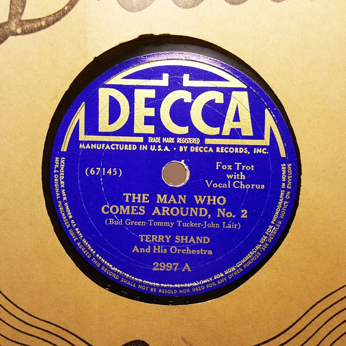 TERRY SHAND The Man Who Comes Around No.2/Bella Bambina DECCA 2997 ...