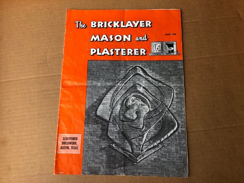 Vintage BRICKLAYER MASON and PASTERER magazine August 1958 Sculptured ...