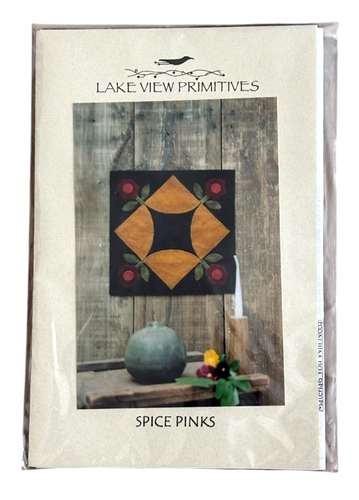 Lake View Primitives Quilt Block Spice Pinks with Felt & Floss August ...