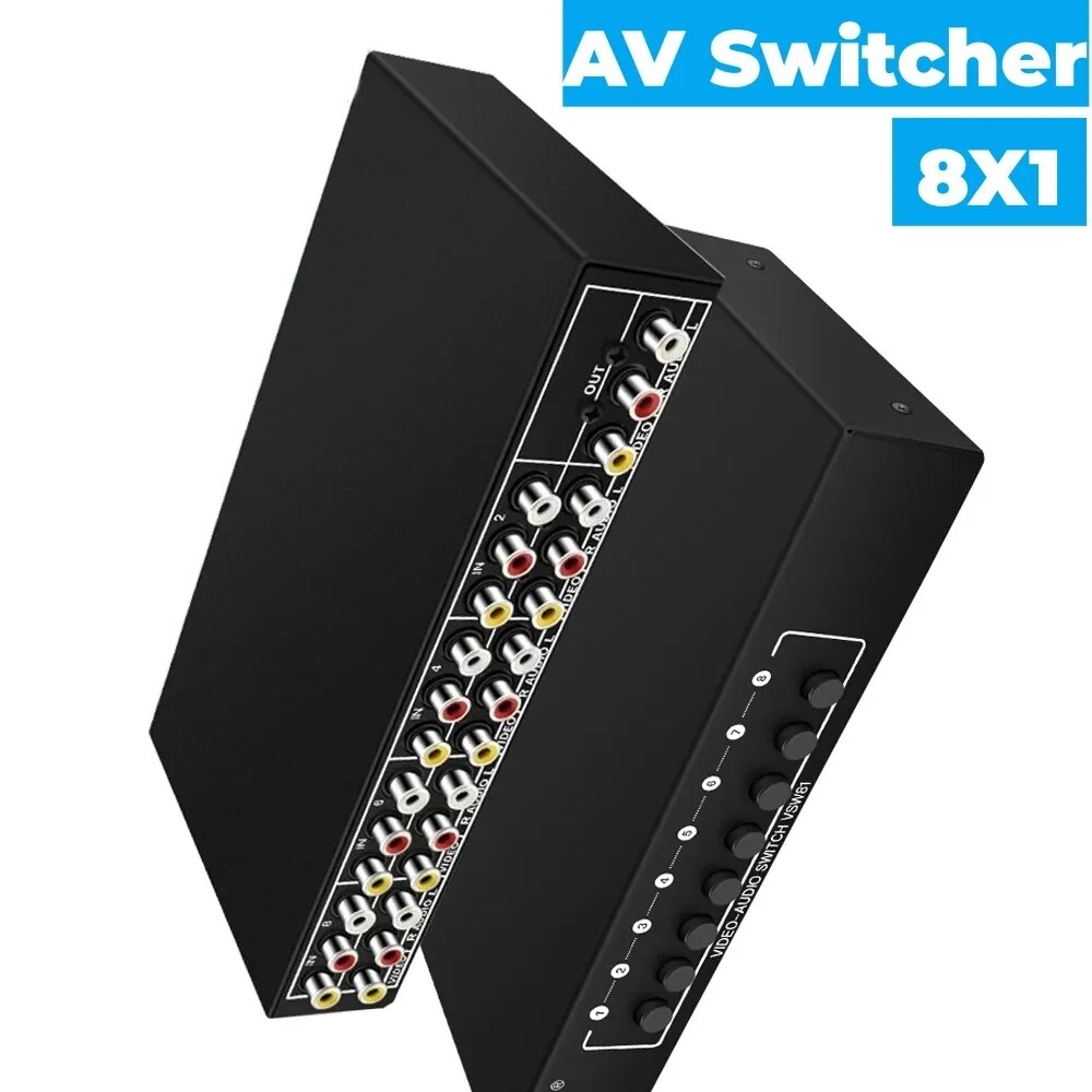 8/4/2-Port Composite RCA Switch Splitter Hub Switcher AV Switch ...