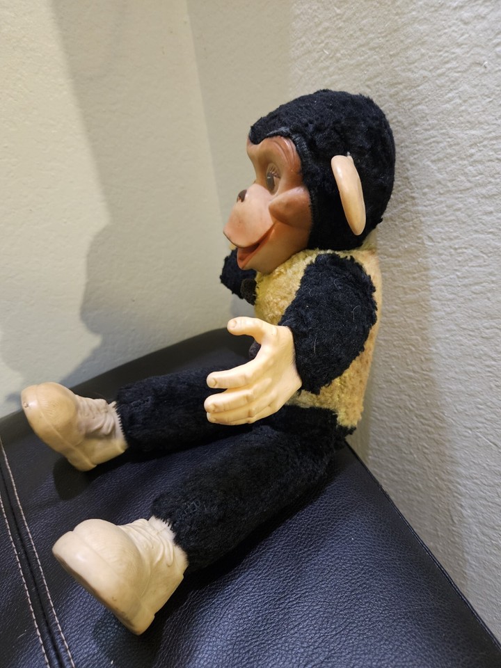 Mr Bim Zip Zippy Monkey plush 15” Doll Rubber Face Hands & Shoes Yellow ...