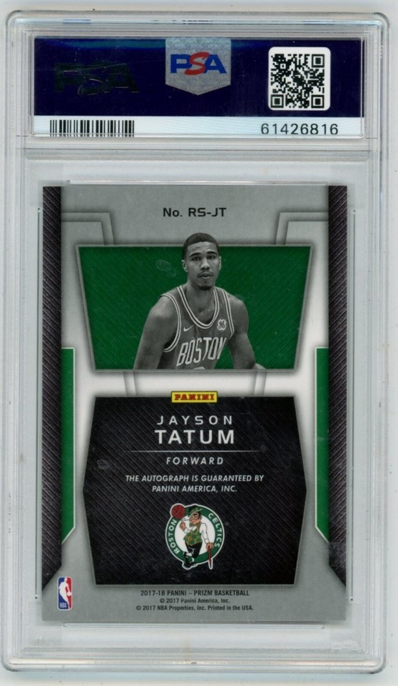 JAYSON TATUM 2017 Panini Prizm Signatures Rookie Card RC Auto PSA 9 ...