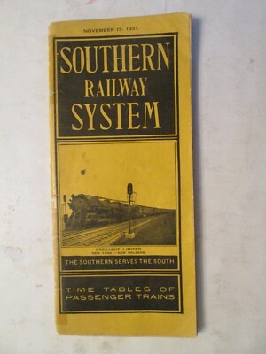Southern Railway System Public Timetable November 15, 1931 | eBay