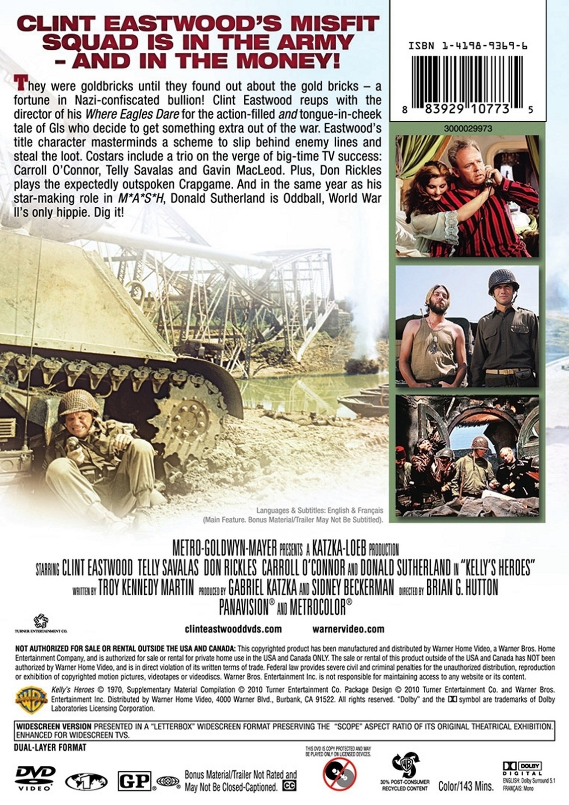 Kelly's Heroes DVD Clint Eastwood NEW 883929107735 | eBay