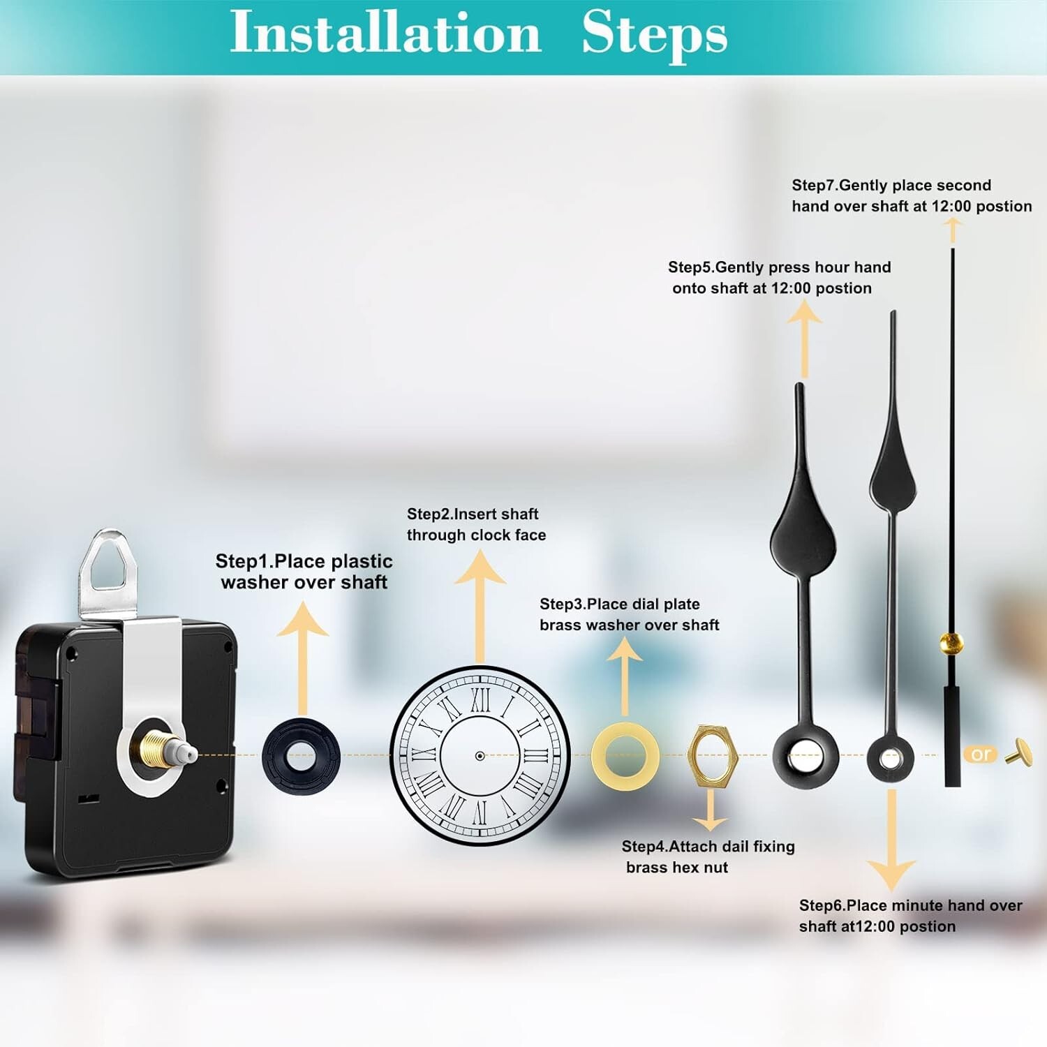 2 Pcs DIY Quartz Clock Mechanism Kit Wall Clock Movement Parts Motor ...