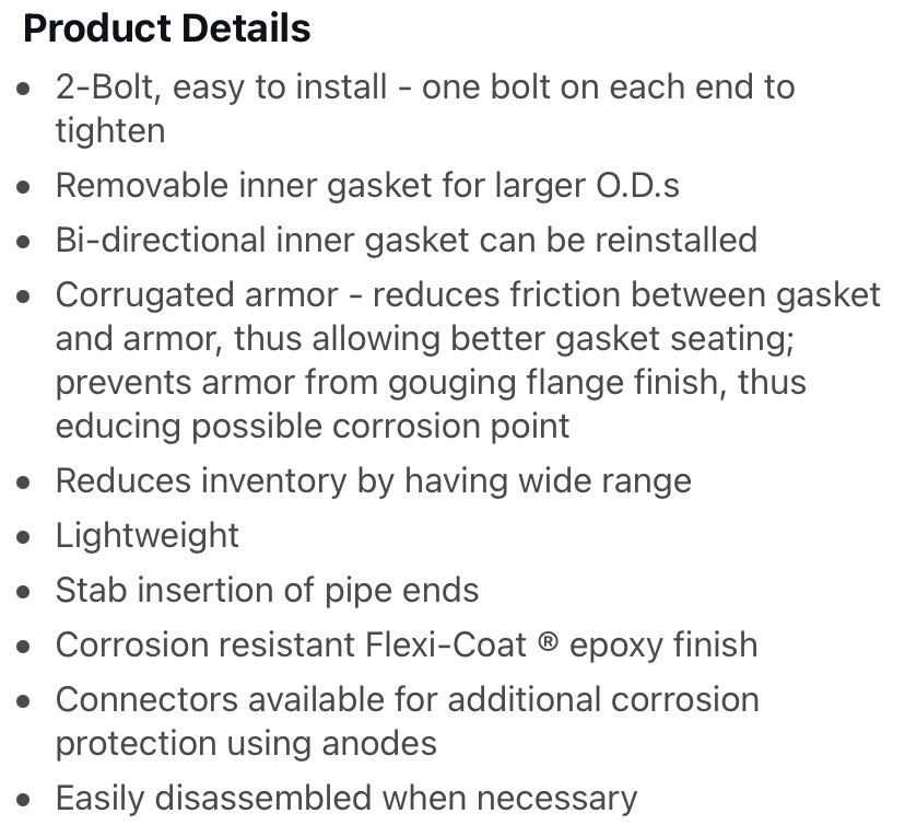 Smith-Blair 421 Top Bolt Coupling Flexi-Coat 6 X 11-3/4 Inch 6.56-7.05 ...